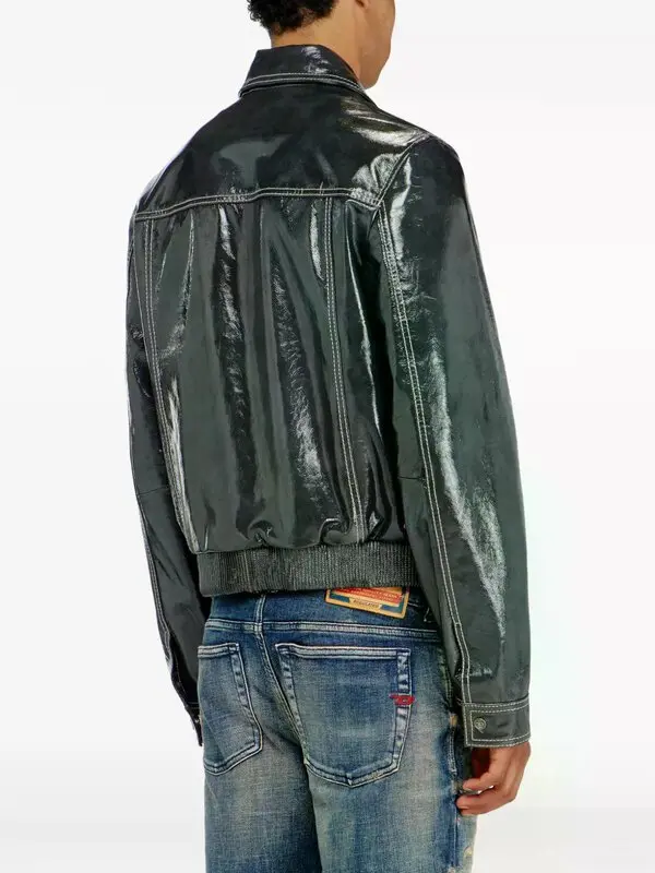 DIESEL® Patent Leather Shirt Jacket