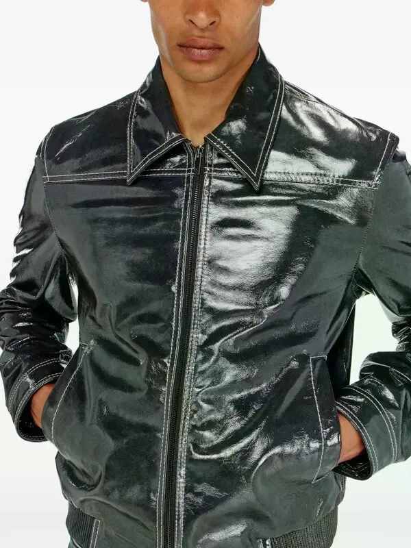 DIESEL® Patent Leather Shirt Jacket