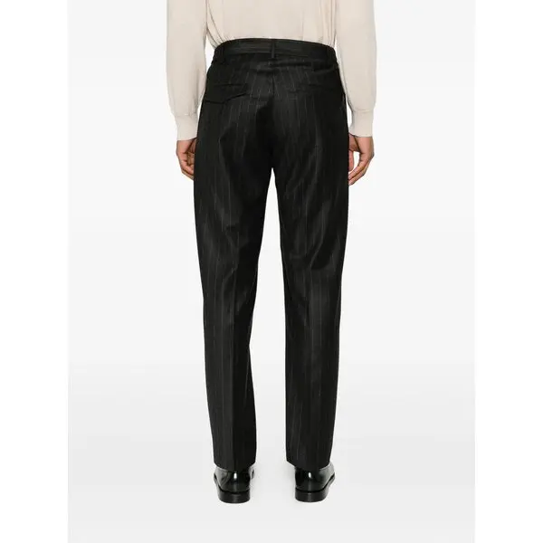 Tagliatore Grey Pinstripe Tailored Wool Trousers