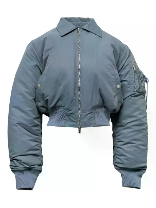 Hache Blue Zipped Bomber Jacket