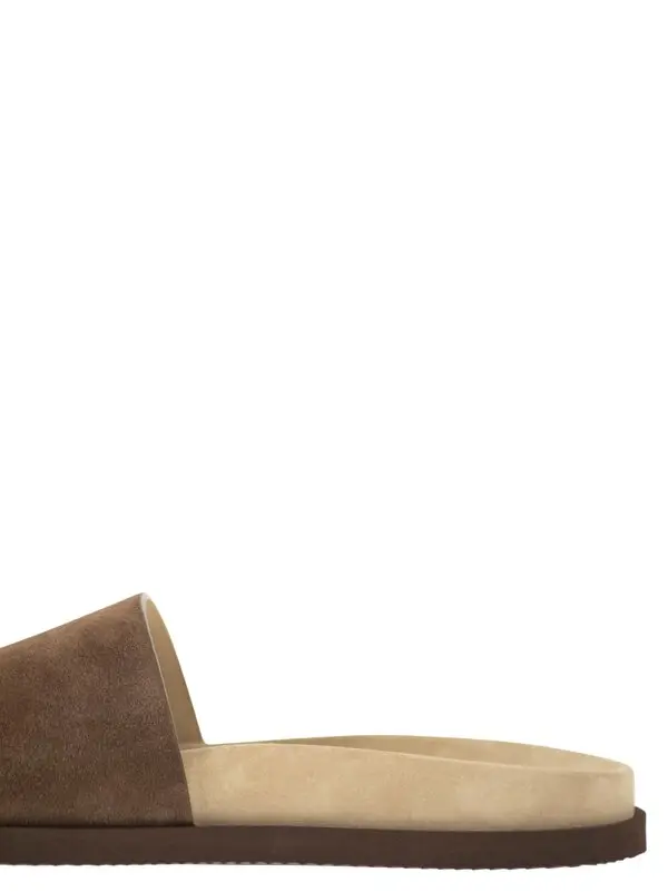 Brunello Cucinelli Flat Suede Sandals - Brown