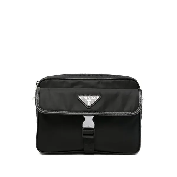 Prada Messenger Bag With Detachable Pouch - Black