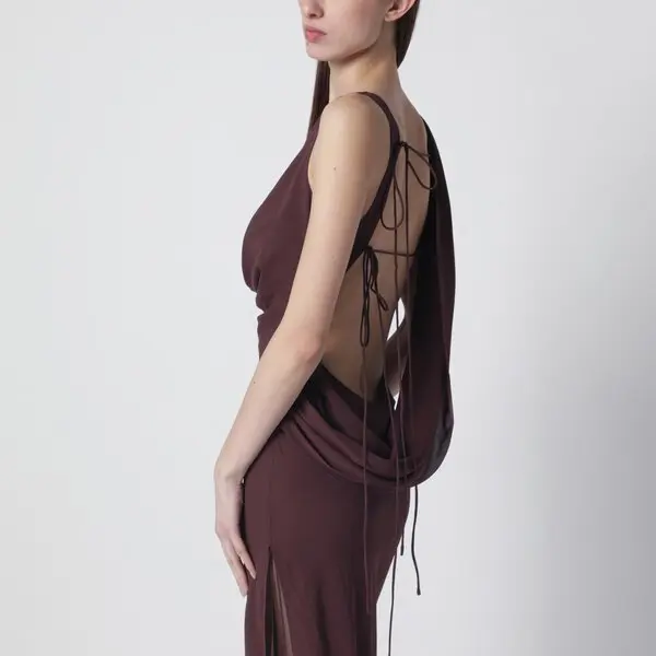 Andamane Sleeveless Silk-blend Long Dress - Red
