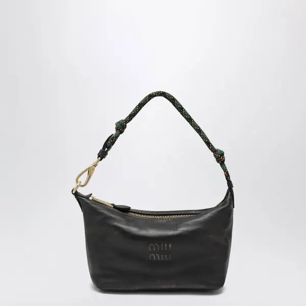 Miu Miu Aged-effect Nappa Leather Pouch - Brown