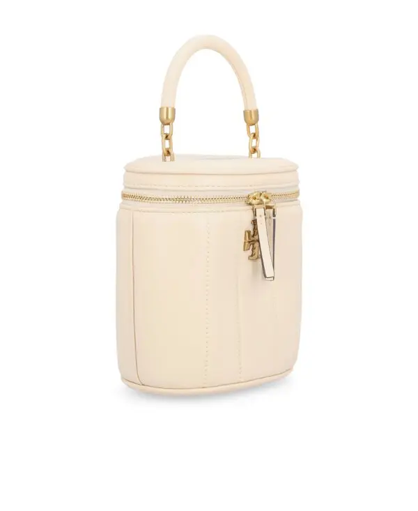 Tory Burch Logo Plaque Leather Cylinder Bag