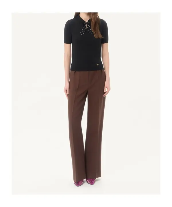 Valentino Garavani Vlogo Signature Knitted Top With Polka Dot Scarf Detail - Black