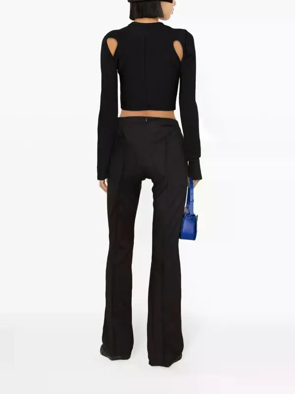 Off-White Scuba Jersey Cut-out Crop Top - Black