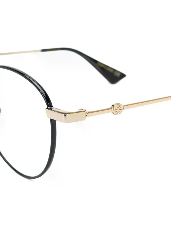 Gucci Round Frame Optical Glasses - Black