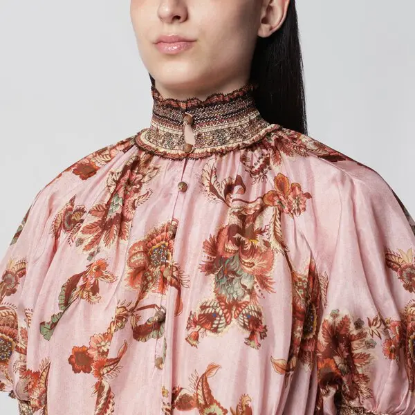 Zimmermann Purple Aster Puff-sleeve Maxi Dress - Multicolor