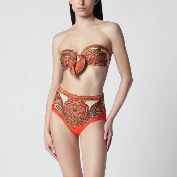 Zimmermann Mahon Scarf Bikini Top With Paisley Motif - Multicolor