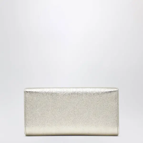 JIMMY CHOO Emmie Clutch In Platinum Ice Brilliance Fabric - Silver