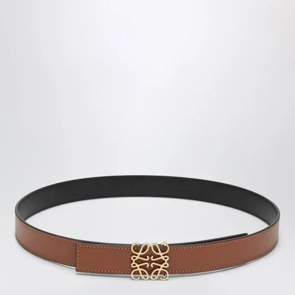 Loewe Reversible Anagram Belt In Smooth Calfskin - Brown