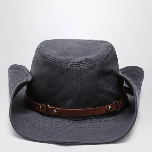 Miu Miu Cotton Drill Cowboy Hat With Leather Strap And Buckle