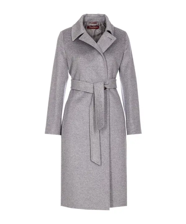 Max Mara Belted Double-breasted Coat - Gray