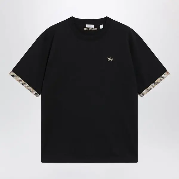 Burberry Cotton Jersey T-shirt With Check Trim