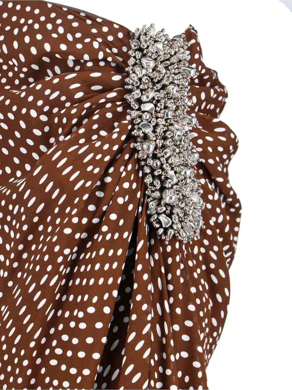 Dries Van Noten Embellished Dot Printed Skirt