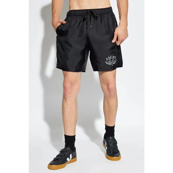 Amiri Silk Shorts With Graphic Print
