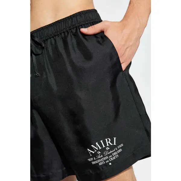Amiri Silk Shorts With Graphic Print