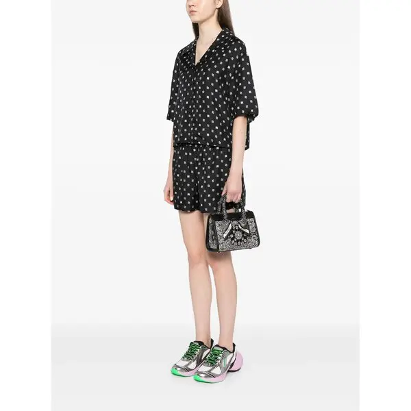 Amiri Leather Bandana Print Top Handle Bag - Black