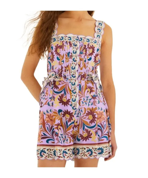 Farm Rio Floral Scalloped Mini Dress