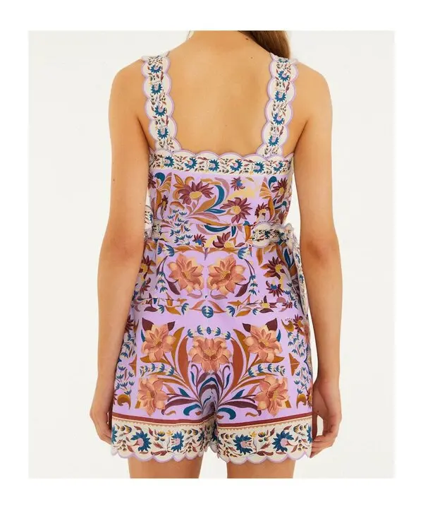 Farm Rio Floral Scalloped Mini Dress
