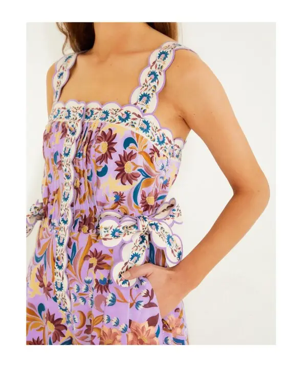 Farm Rio Floral Scalloped Mini Dress
