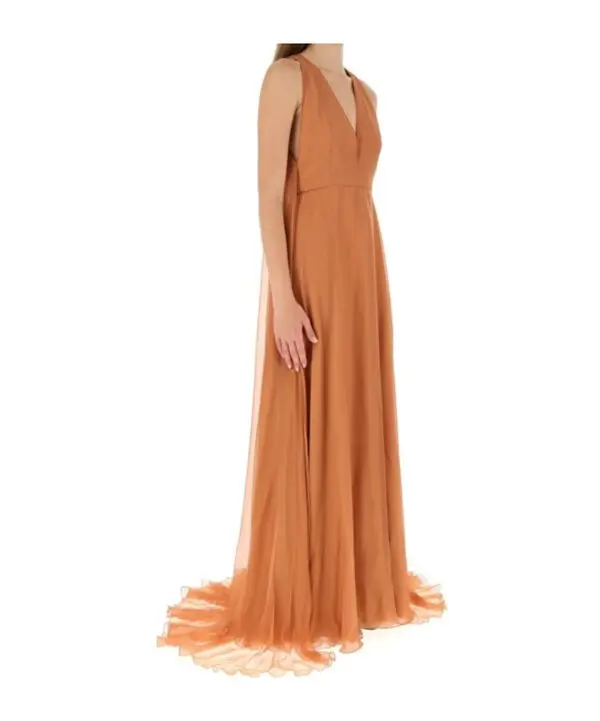 Valentino Garavani V-neck Sleeveless Silk Gown