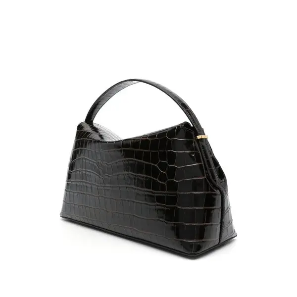 TOTEME Crocodile Embossed Leather Shoulder Bag - Brown