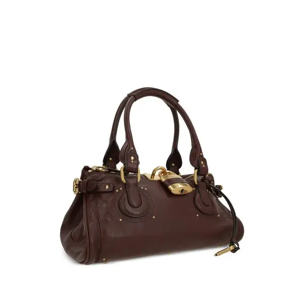 Chloé Padlock Detail Leather Tote - Brown