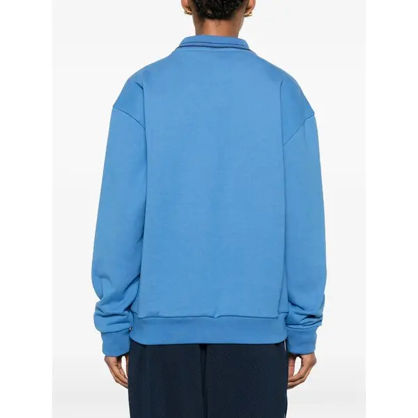 Miu Miu Cotton Sweatshirt With Logo Detail - Blue