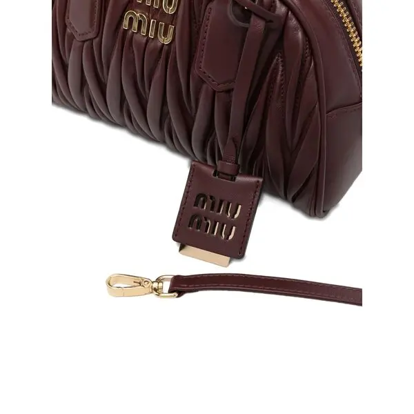 Miu Miu Matelassé Leather Tote Bag - Brown