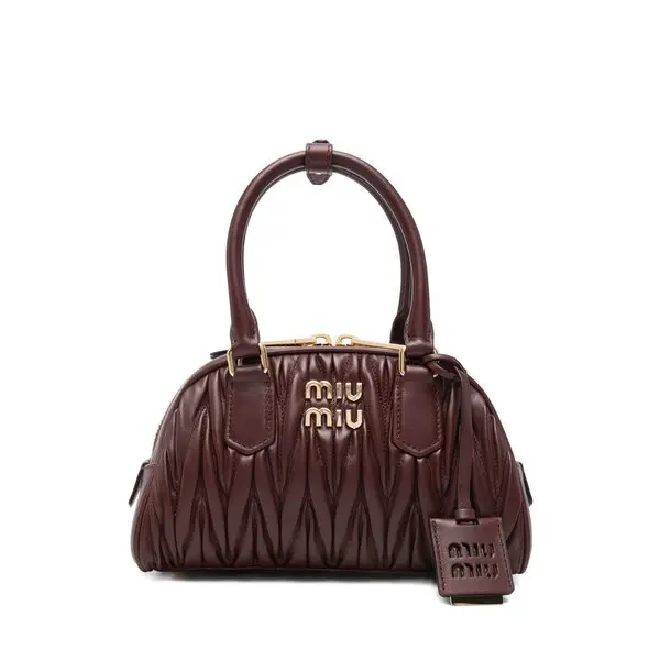 Miu Miu Matelassé Leather Tote Bag - Red