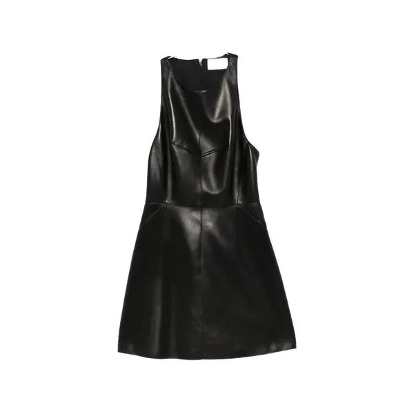 Givenchy Leather Racerback A-line Dress - Black