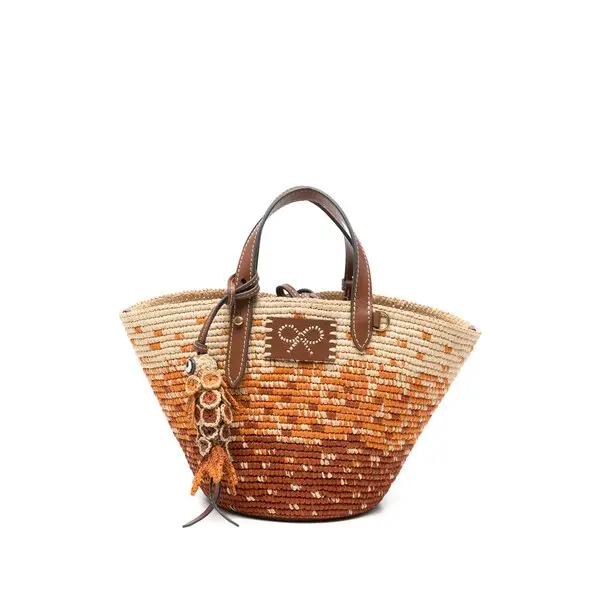 ANYA HINDMARCH Raffia And Leather Tote Bag - Cream