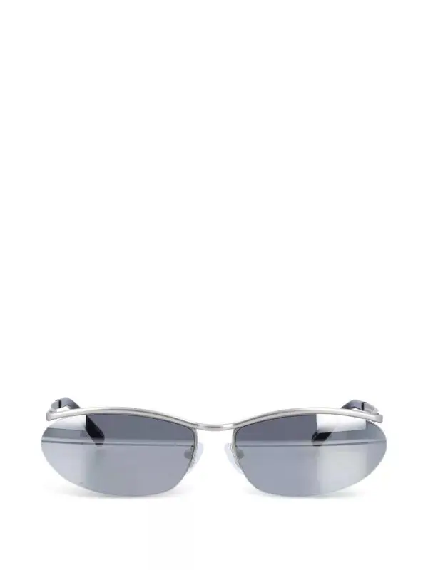 Attico Charlotte Oval-frame Sunglasses - Silver