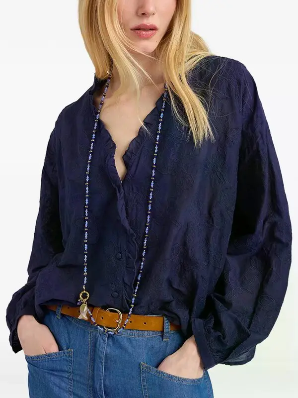 Momoni Embroidered Ruffled Shirt
