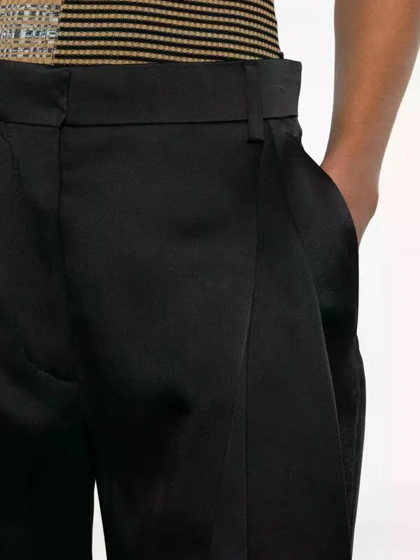 Stella McCartney Pleated Satin-finish Trousers