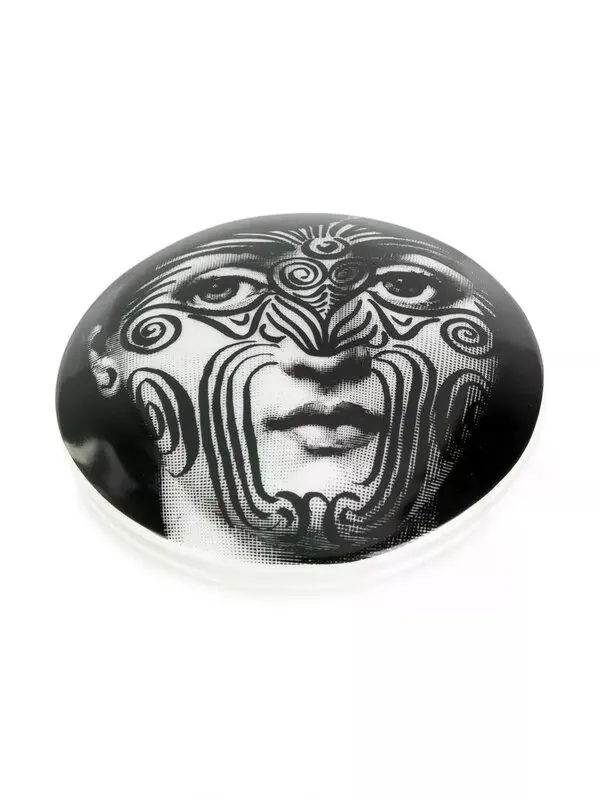 FORNASETTI Printed Ceramic Box - Black