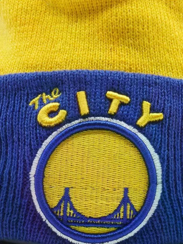 New Era Golden State Warriors Pompom Beanie Hat