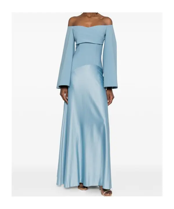 Solace Rina Off-the-shoulder Long-sleeved Dress
