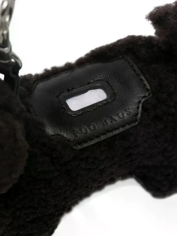 ANYA HINDMARCH Shearling Dog Keyring - Brown