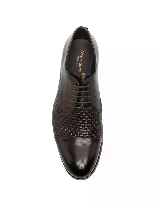 ALBERTO GOZZI Woven Panel Derby Shoes