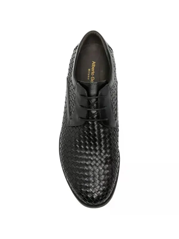 ALBERTO GOZZI Woven Texture Lace-up Derby Shoes