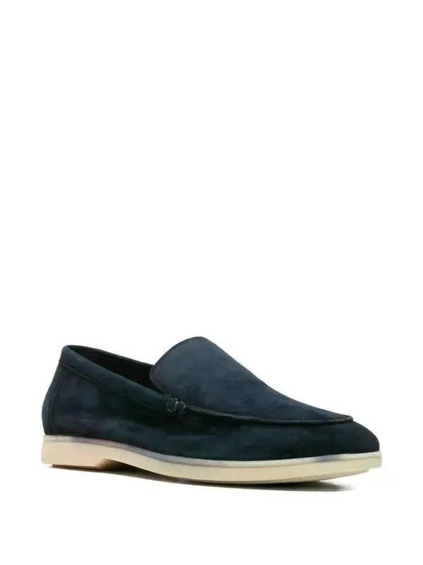 ALBERTO GOZZI Suede Almond Toe Loafers