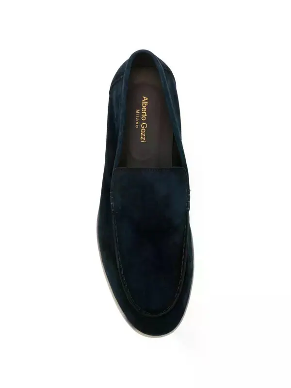 ALBERTO GOZZI Suede Almond Toe Loafers