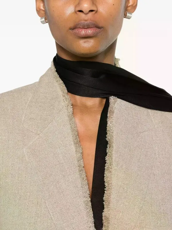 TOTEME Beige Textured Frayed-edge Single-breasted Jacket