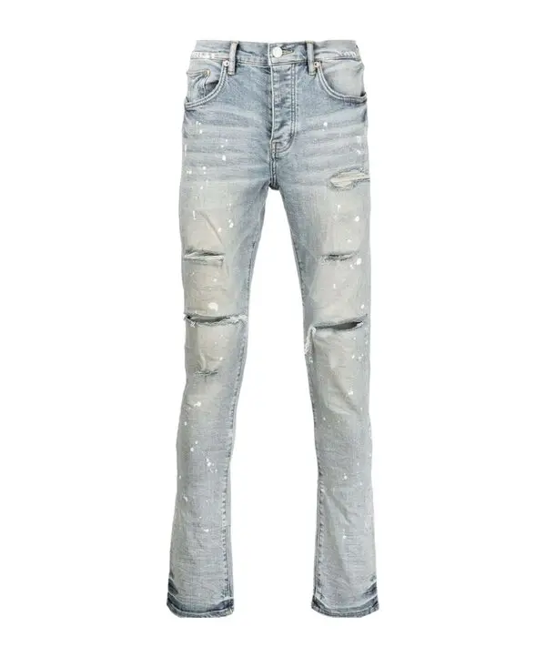 PURPLE BRAND Paint Splatter Slim-fit Jeans - Gray