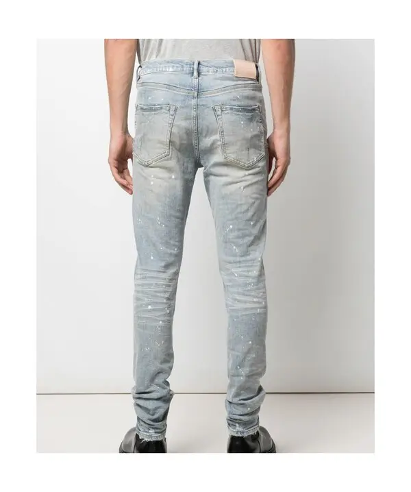 PURPLE BRAND Paint Splatter Slim-fit Jeans - Gray