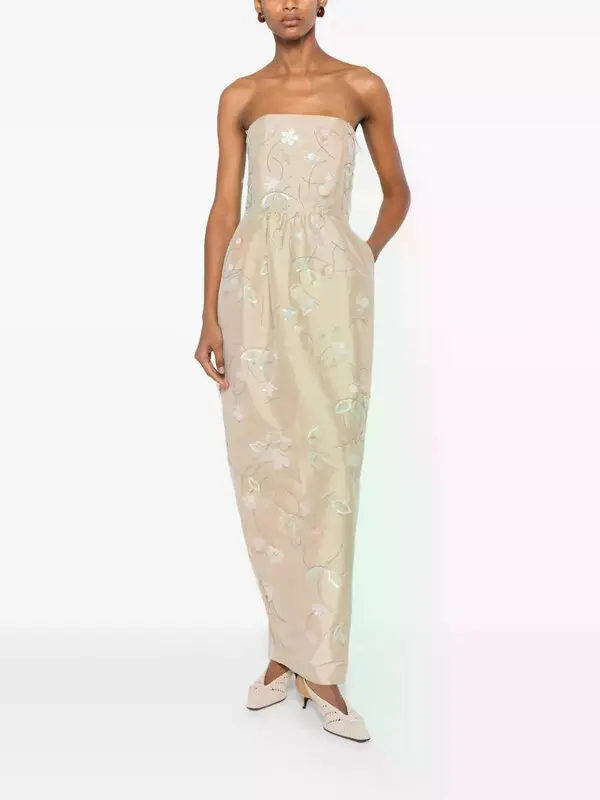 Bernadette Lena Embroidered Dress - Neutrals