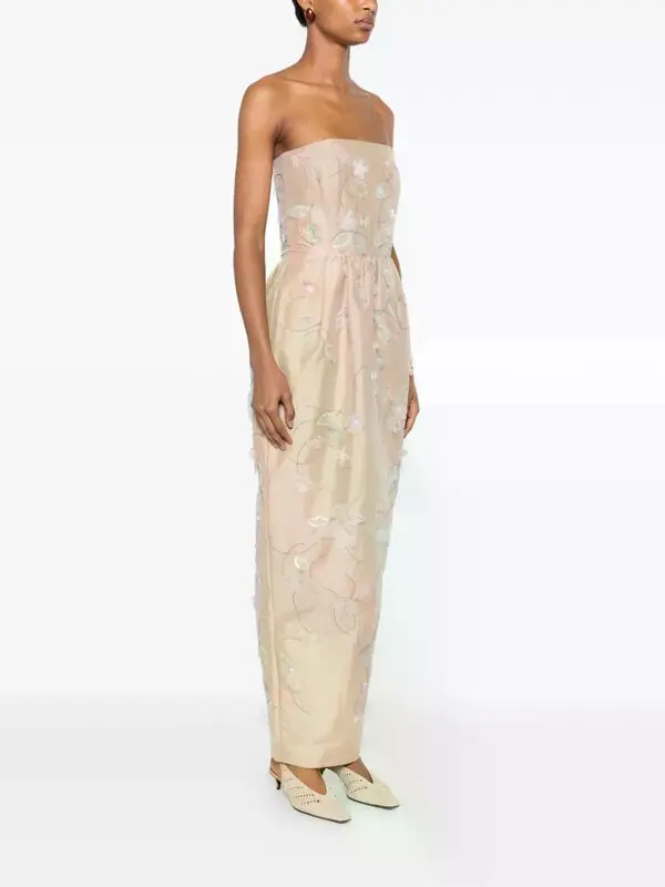 Bernadette Lena Embroidered Dress - Neutrals